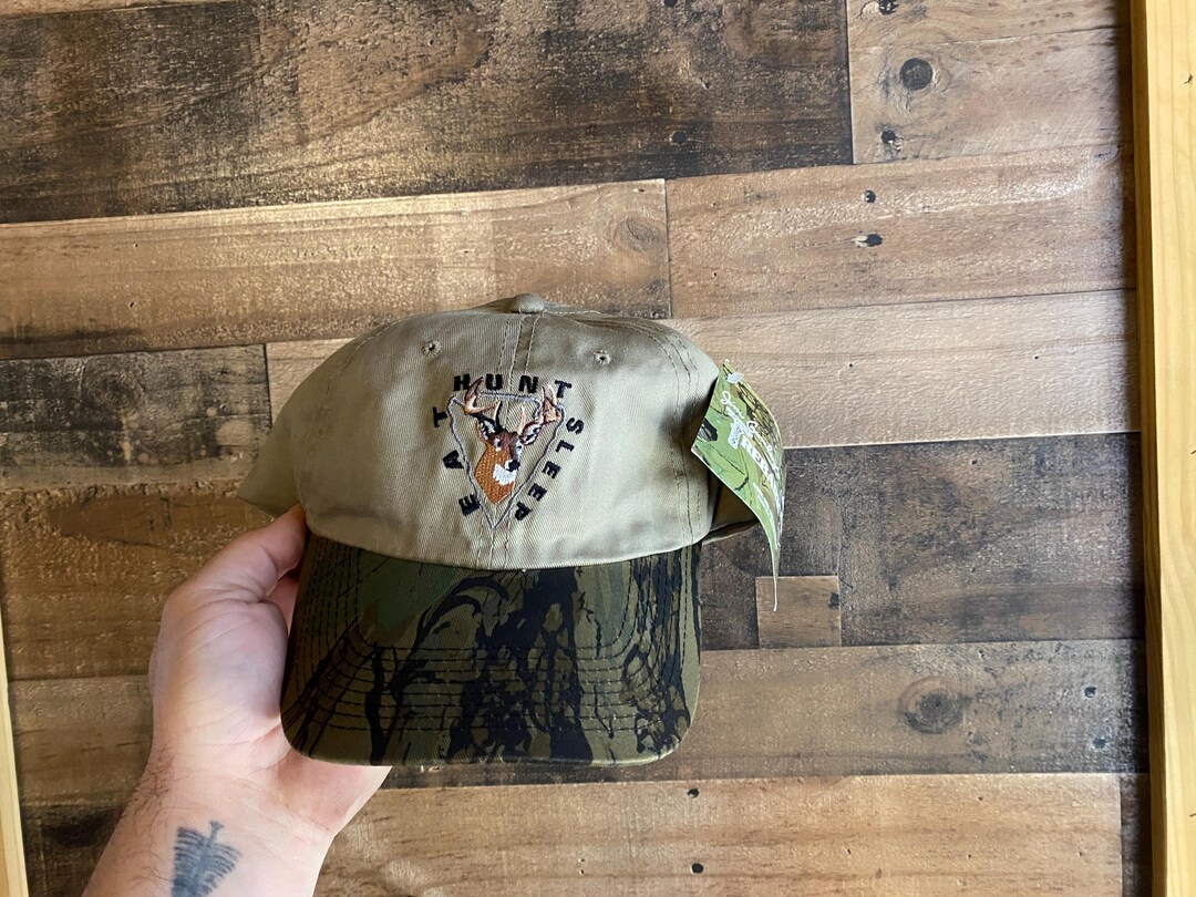 Eat Hunt Sleep Strapback Hat Vintage Trebark Camo Realtree NEW Cap 90s ...