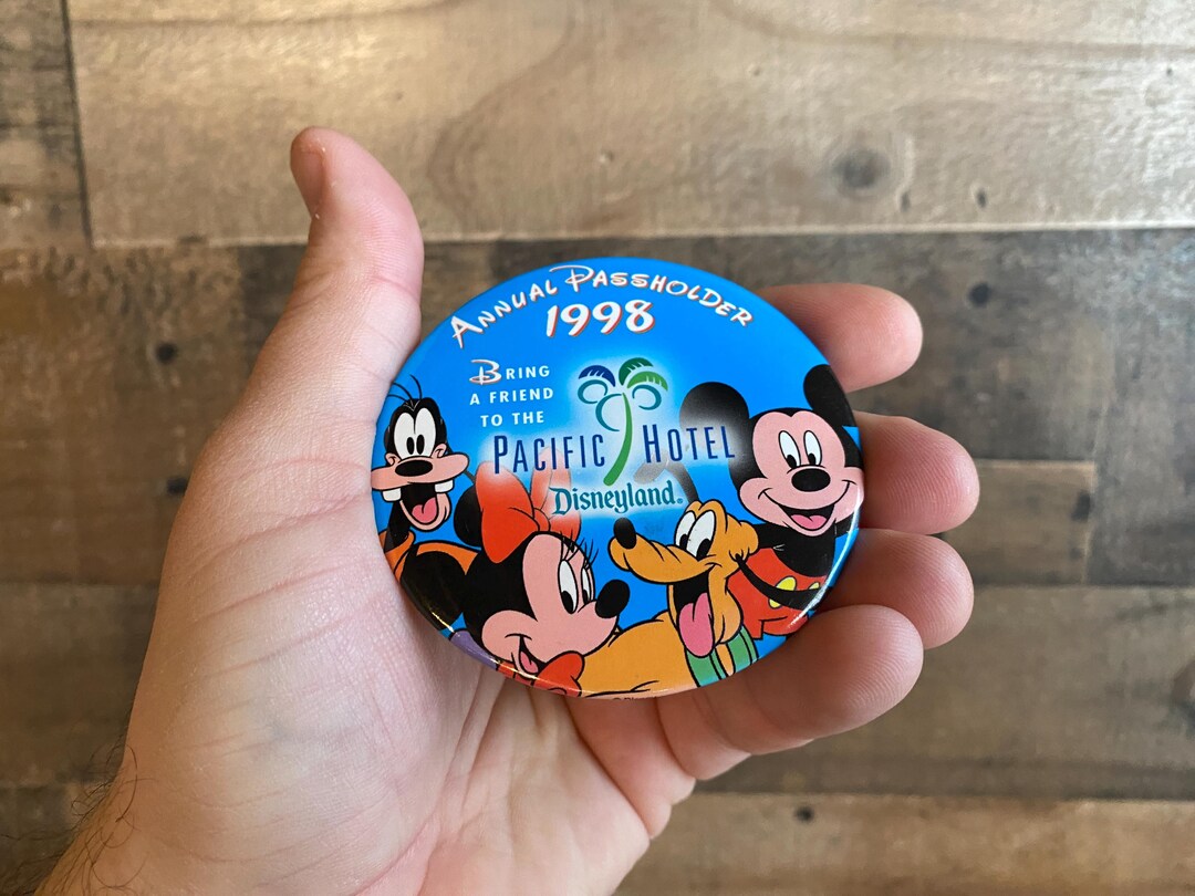 Disneyland Annual Passholder Pin Vintage 1998 Bring A Friend to the Pacific Motel Mickey Mouse ...