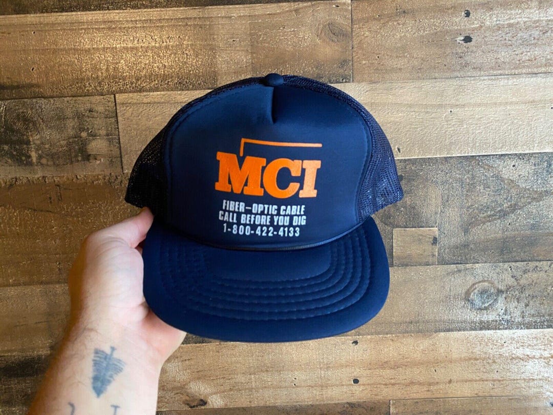 MCI Snapback Hat Foam Front Rope Cap Fiber Optic Cable Call Before You ...