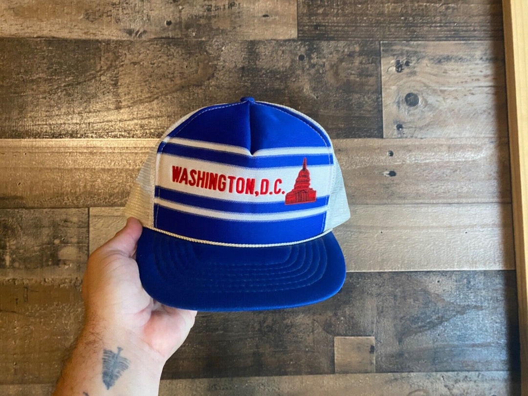 Washington DC Snapback Hat Light Foam Front Rope Cap Blue White Velour ...