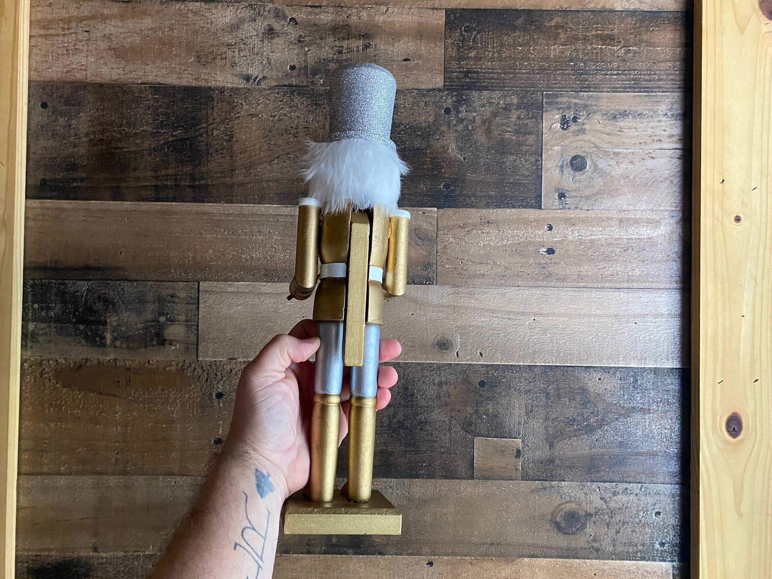 Nutcracker Large 15" Little Drummer Boy Gold Silver Glitter Christmas ...