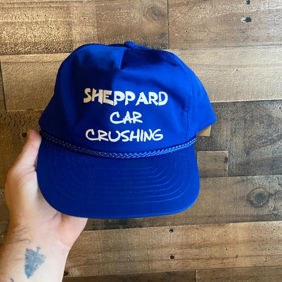 Sheppard Car Crushing Snapback Hat Thick Rope Cap Adult Mens Dad Auto ...