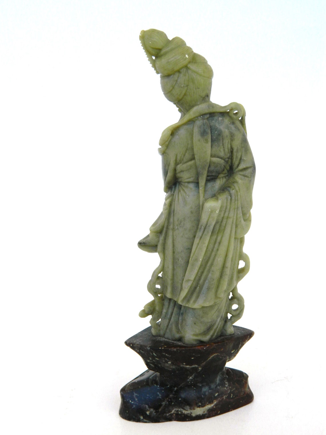Antique Jade Chinese Woman Statue Carving, Hand Carved Jade Stone ...