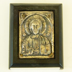 Vintage Jesus Christ Icon Sterling Silver 925,greek Orthodox Handmade ...