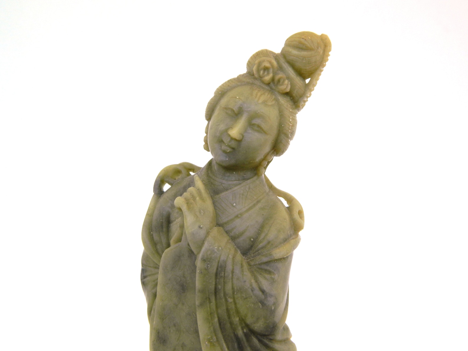 Antique Jade Chinese Woman Statue Carving, Hand Carved Jade Stone ...