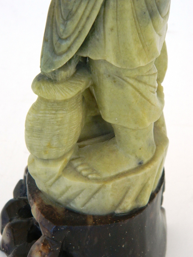 Antique Jade Chinese Fisherman Statue Carving, Hand Carved Jade Stone ...