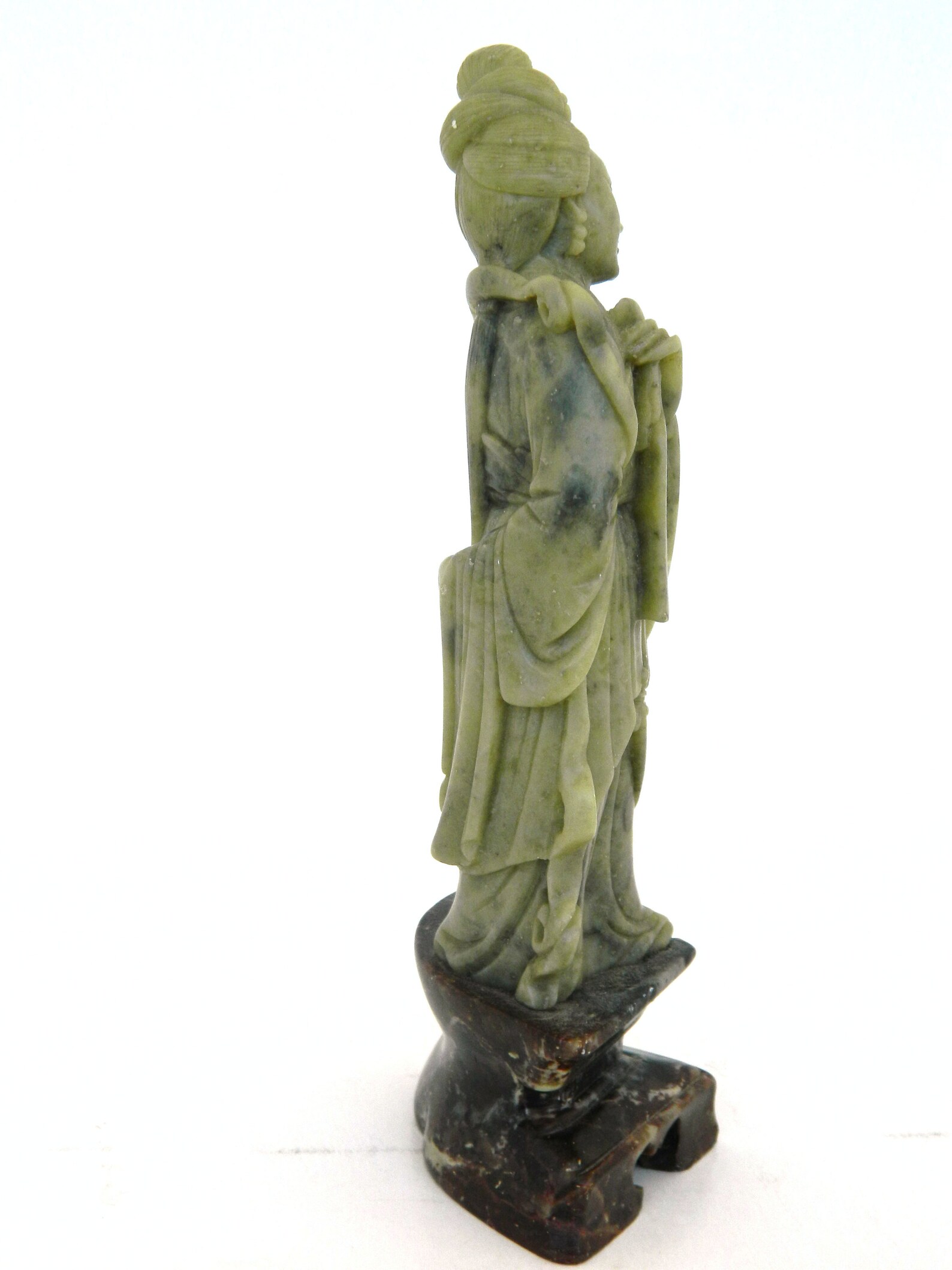 Antique Jade Chinese Woman Statue Carving, Hand Carved Jade Stone ...