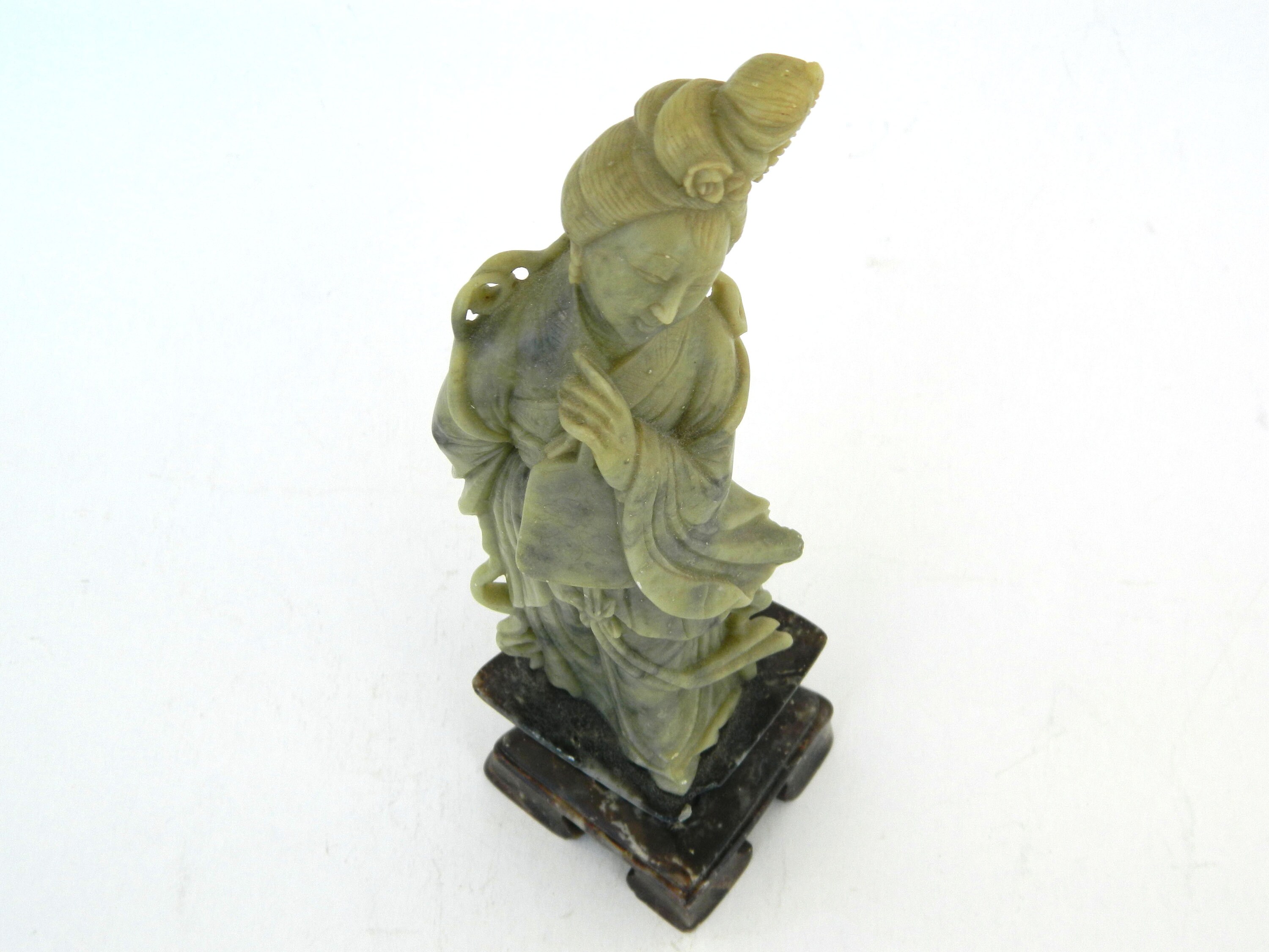 Antique Jade Chinese Woman Statue Carving, Hand Carved Jade Stone ...