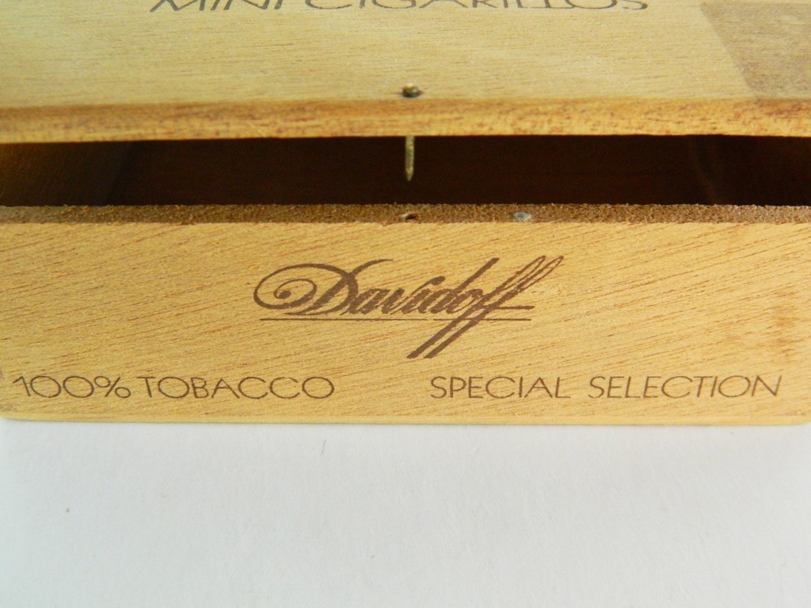 Vintage Wooden Cigar Box Davidoff ,vintage Empty Cigar Box,vintage ...