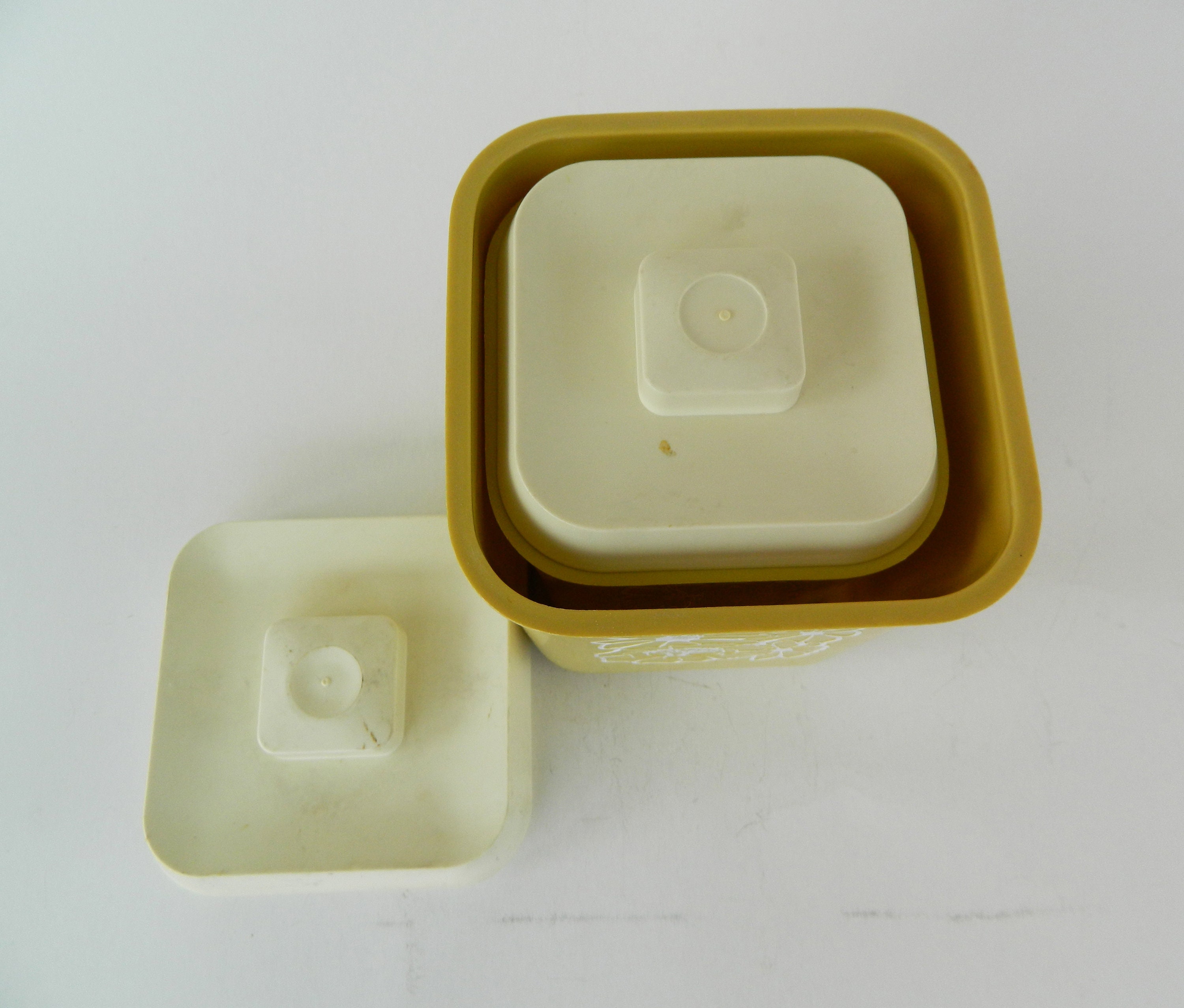 Set of Two American Plastic Canisters, Rustic Kitchenware, Vintage ...