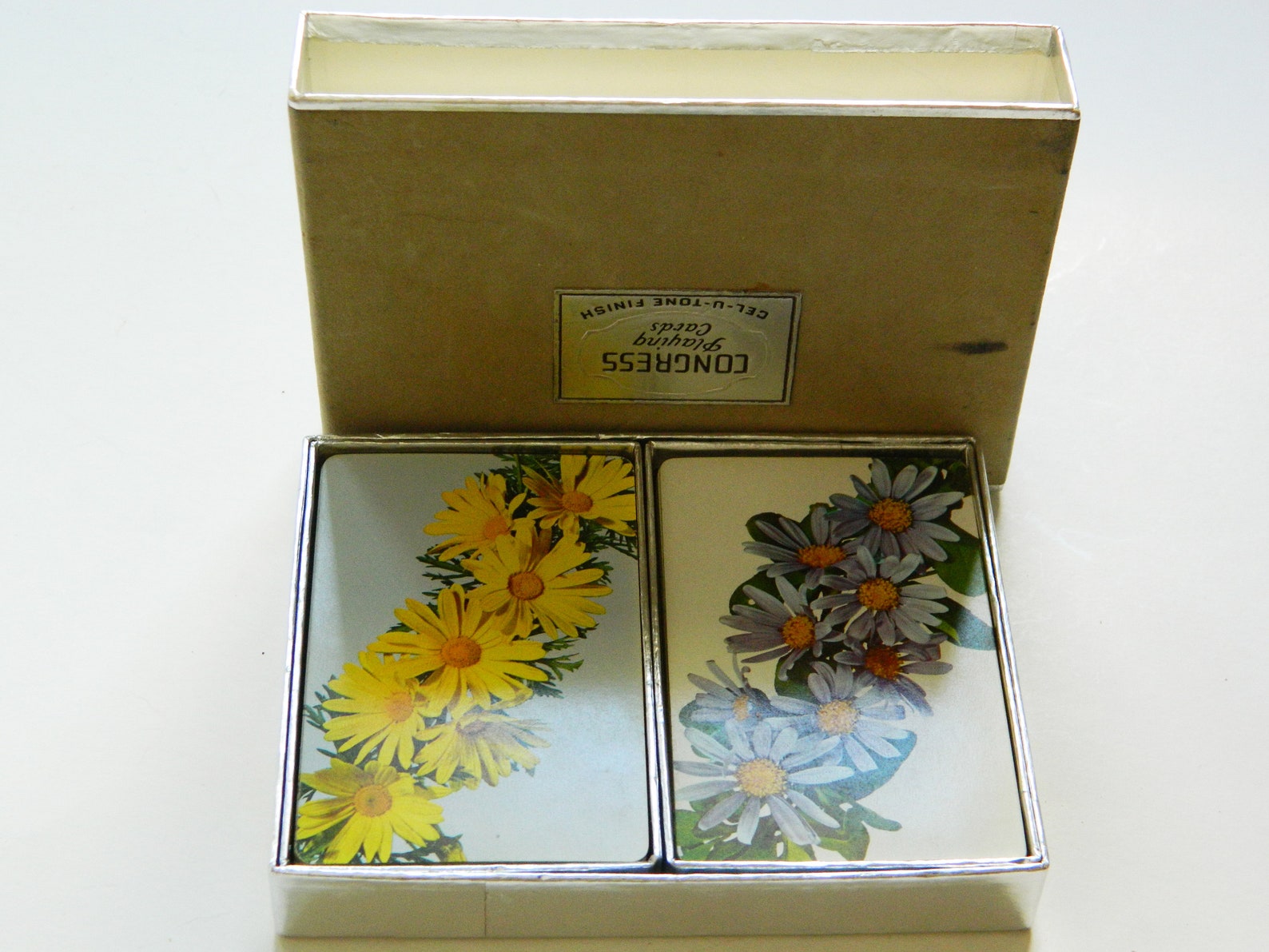 Vintage Playing Cards, Congress Floral Double Deck Playing Cards ...