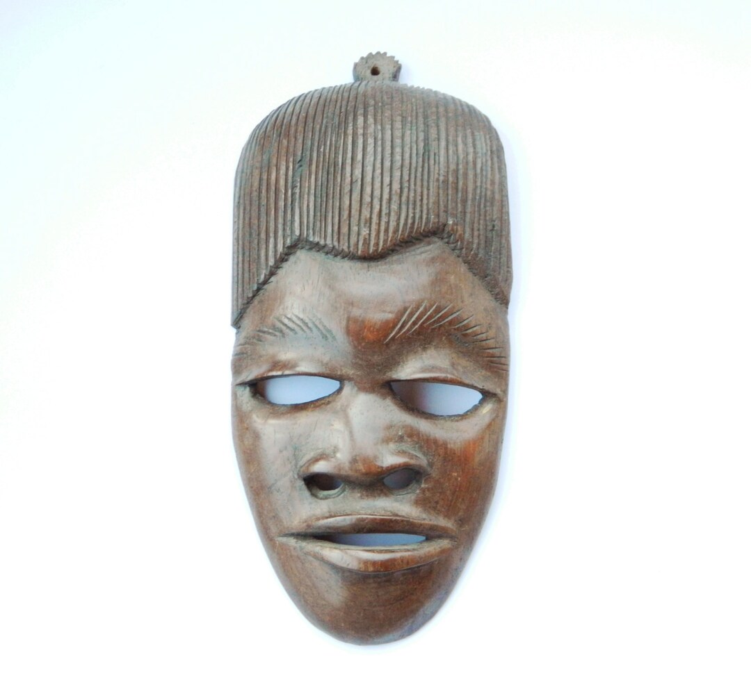 Vintage African Decorative Wooden Mask ,wall Hanging Hand Carved Mask ...
