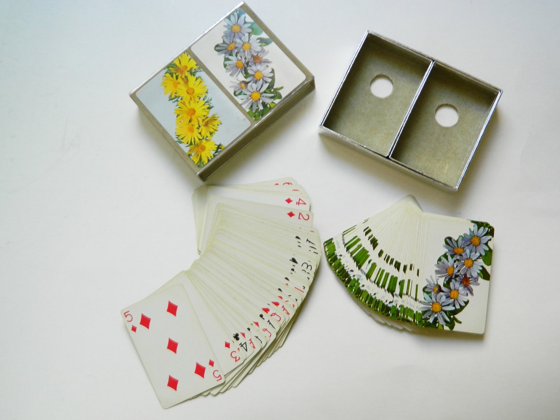 Vintage Playing Cards, Congress Floral Double Deck Playing Cards ...