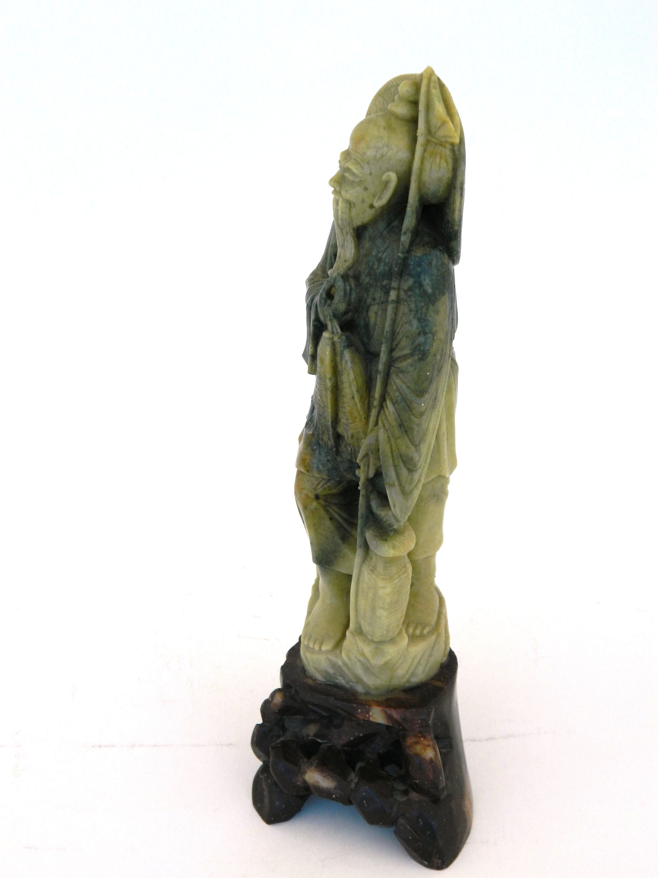 Antique Jade Chinese Fisherman Statue Carving, Hand Carved Jade Stone ...