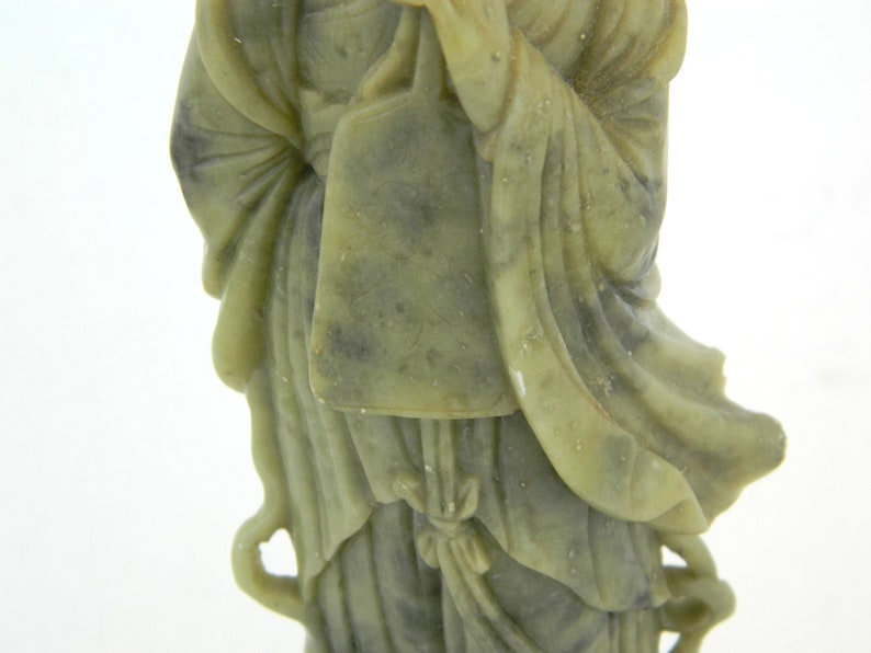 Antique Jade Chinese Woman Statue Carving, Hand Carved Jade Stone ...