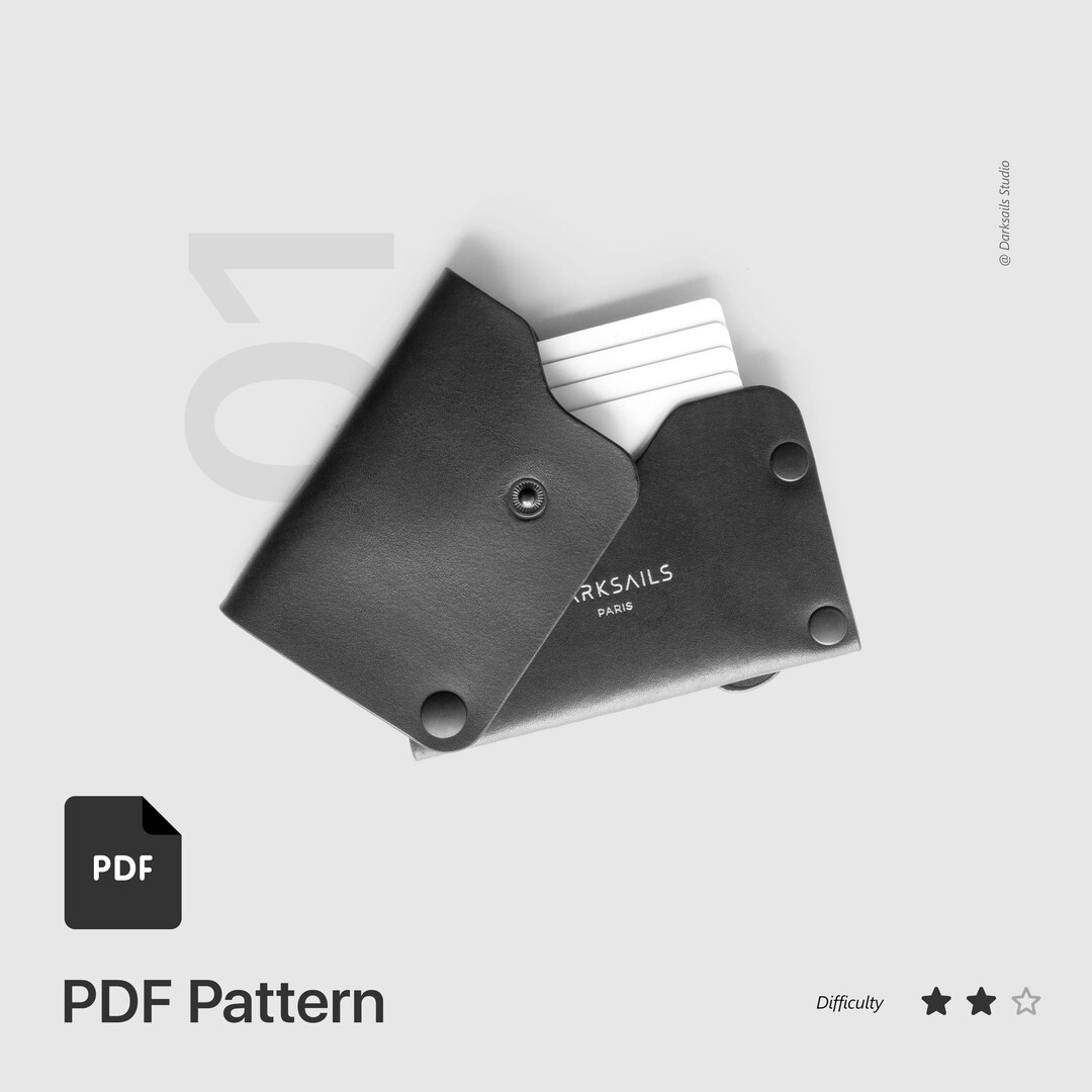 Leather Foldable Card Holder PDF Pattern DIY Guide & Template Craft ...