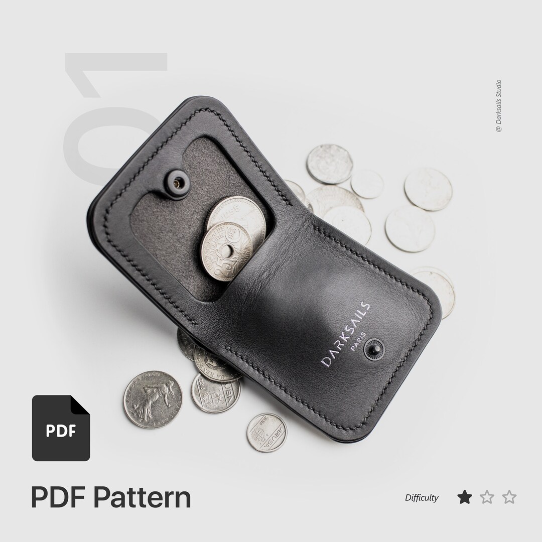 Leather Square Coin Wallet PDF Pattern - DIY Guide & Template ...
