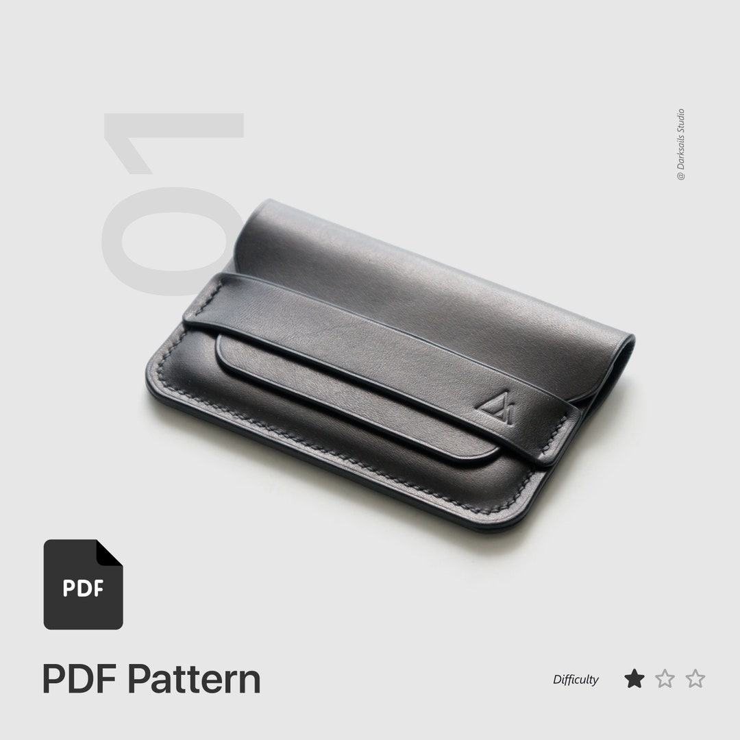 Leather Flap Wallet PDF Pattern DIY Guide & Template Craft Your Own ...