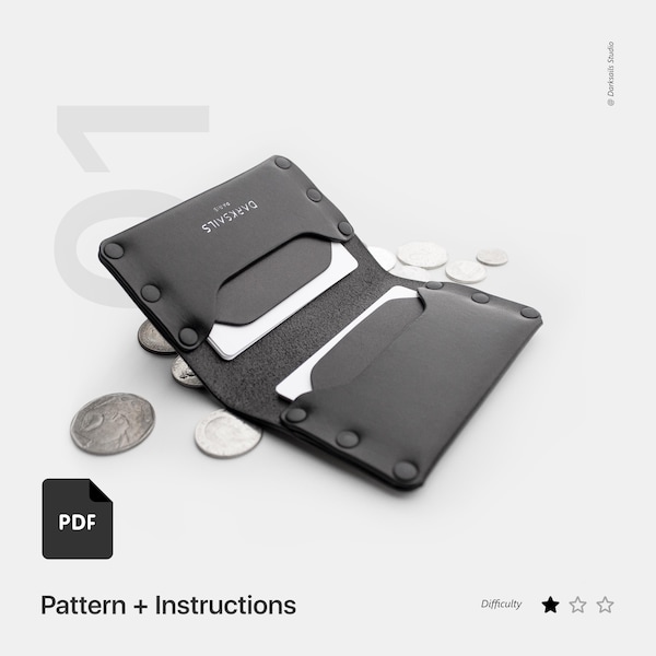 Leather Rivet Card Wallet - Etsy