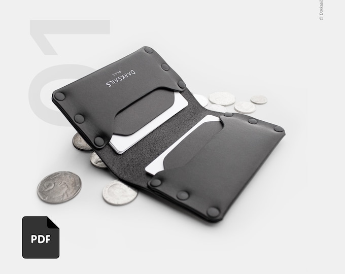 Leather Rivet Bifold Card Holder PDF Pattern - DIY Guide & Template ...