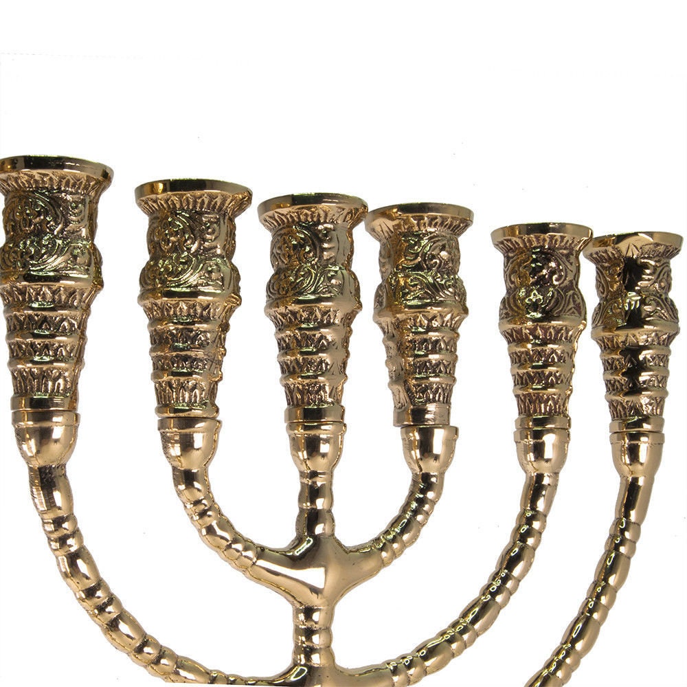 Custom Engraved Brass Massive TEMPLE MENORAH Seven Branches - Etsy