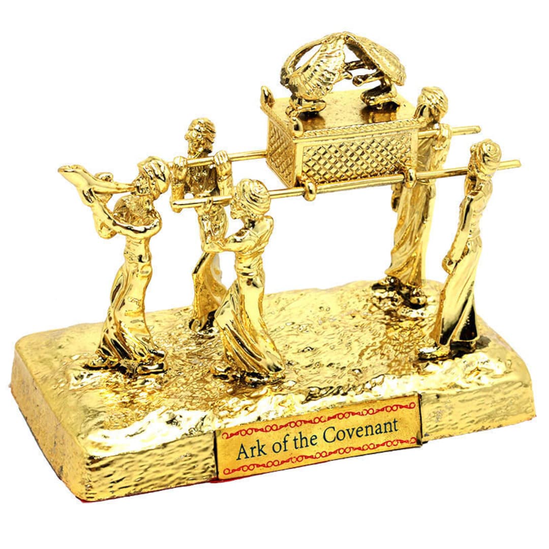 CUSTOM ENGRAVE Gold Plated Ark of the Covenant With Carriers Jewish ...