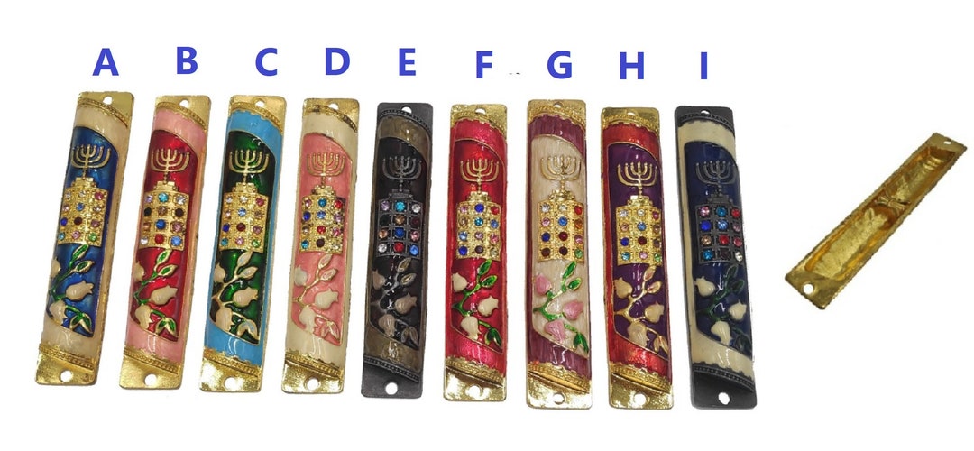 Custom Engraved Enamel Door Mezuzah With PRIESTLY BREASTPLATE CHOSHEN ...