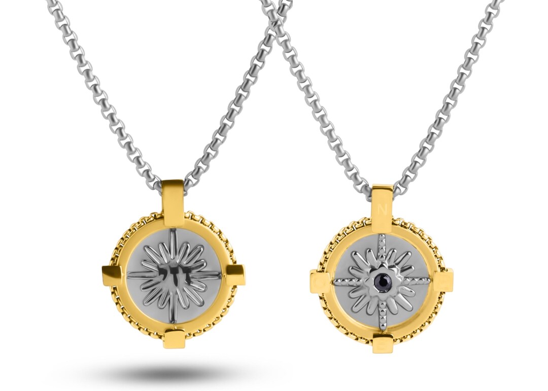 COMPASS Hollow Pendant for Guidance, Courage & Purpose With Engraving ...