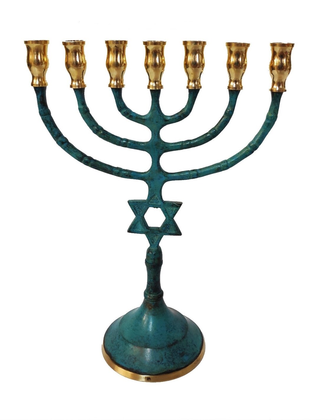 Custom Engraved ANTIQUE COPPER MENORAH 8 Inch Height Patena Menorah ...