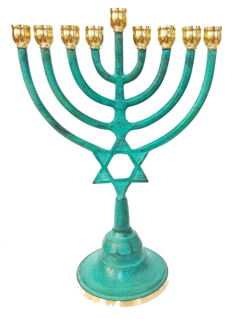 Custom Engraved Antique Copper CHANUKIA Hanukkah Menorah 9 - Etsy