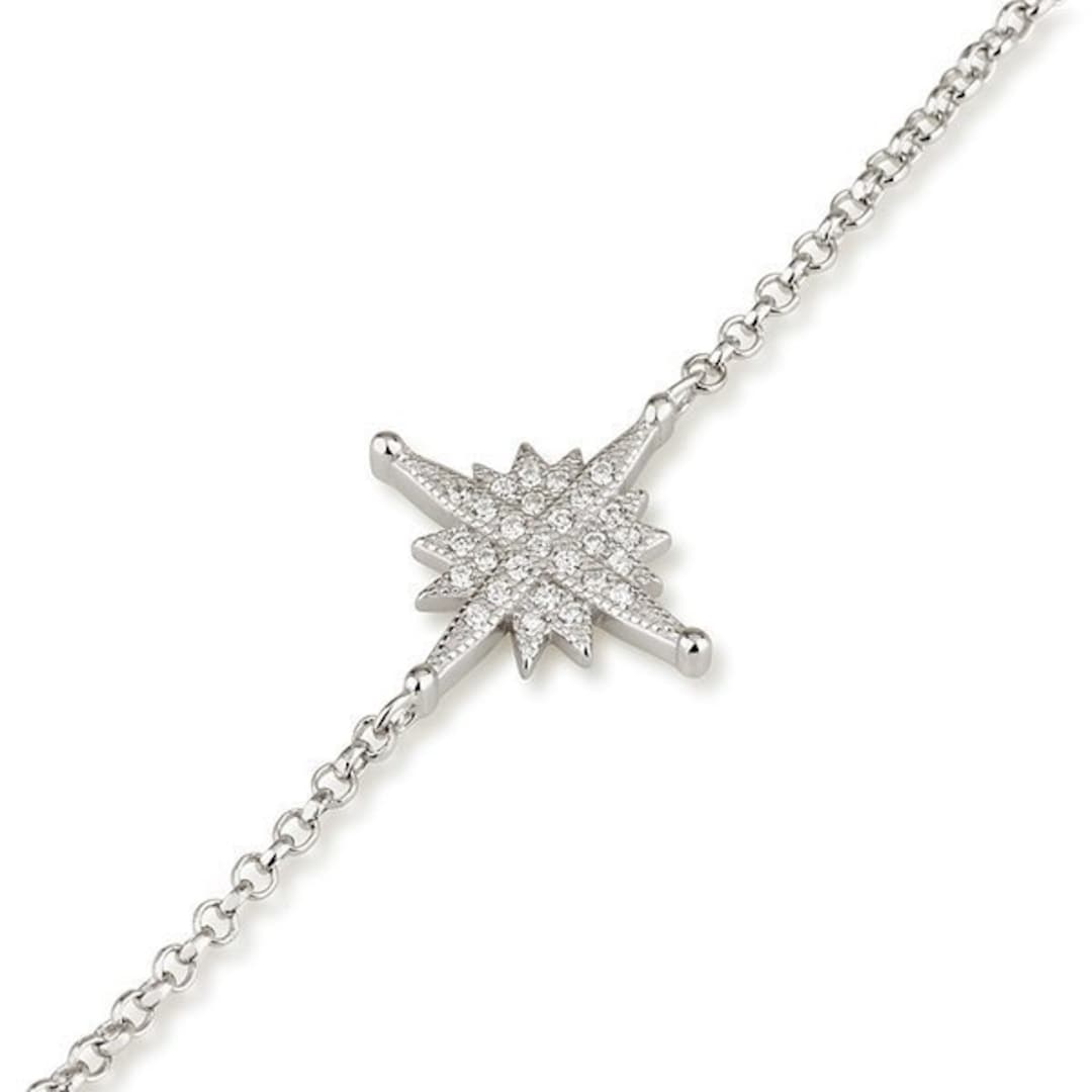 Silver 925 STAR OF BETHLEHEM Delicate Classic Design Bracelet With ...