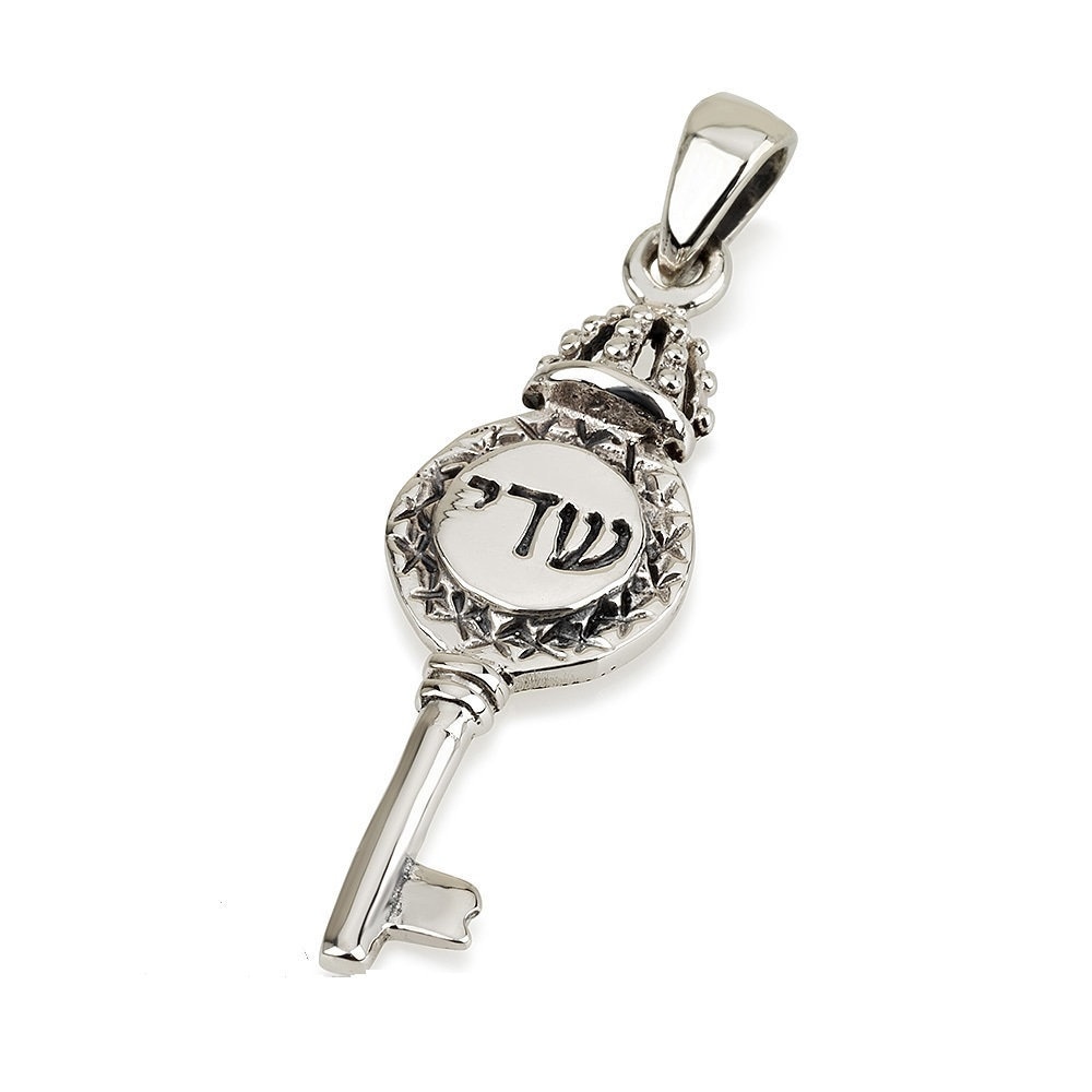 Silver 925 Shin Shadai LIVELIHOOD KEY Amulet Talisman Kabbalah LONG ...