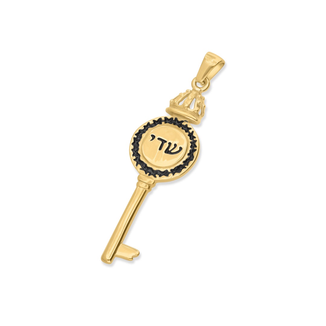 Custom Engraved 18K Gold Filled Key of Success SHADAI Protection ...