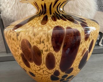 Large Maestri Vetrai Azzurra Murano Glass Vase Tortoise Shell - Etsy