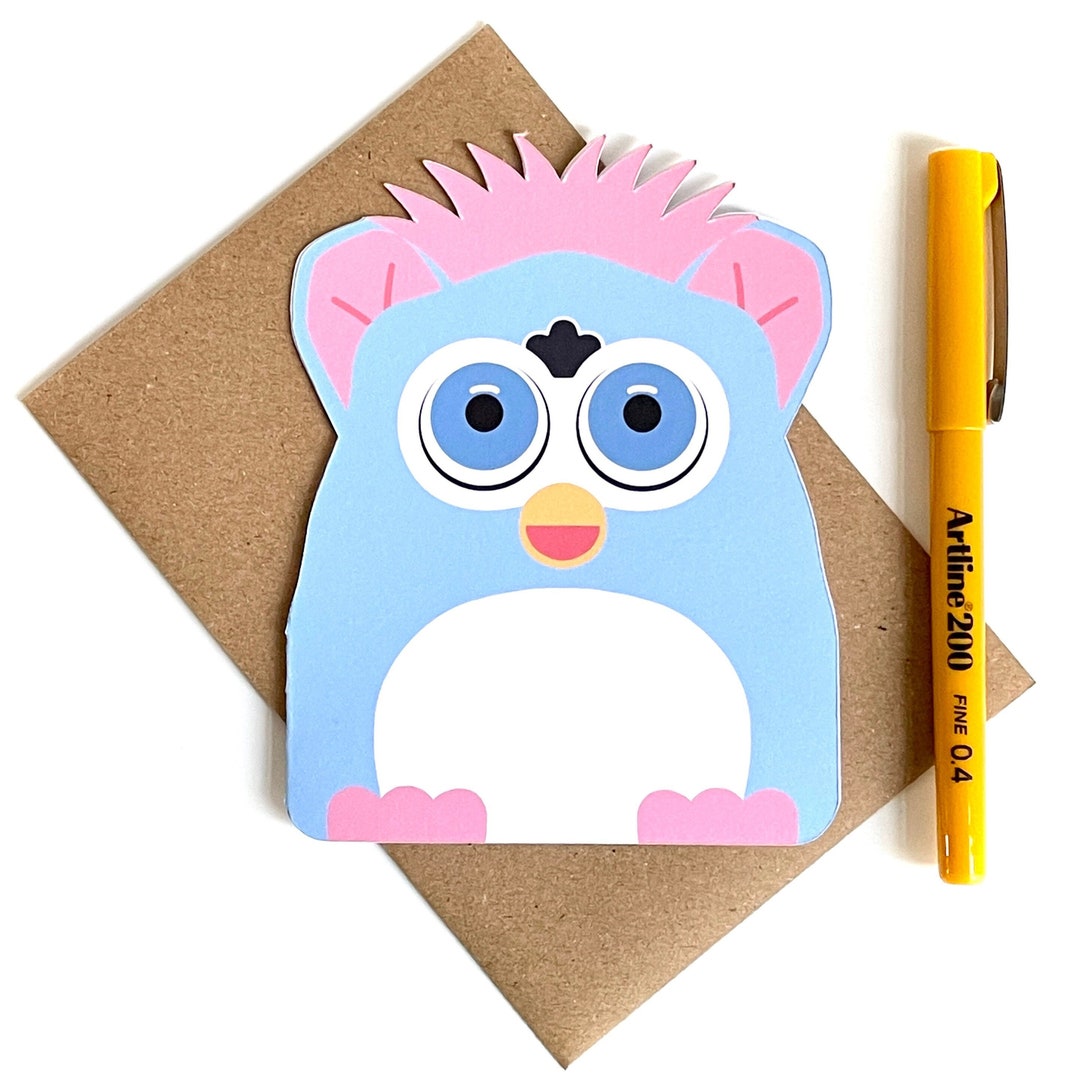 Blue Furby Card | 90s Card | Retro Card | Kitsch Card | Birthday | Get ...