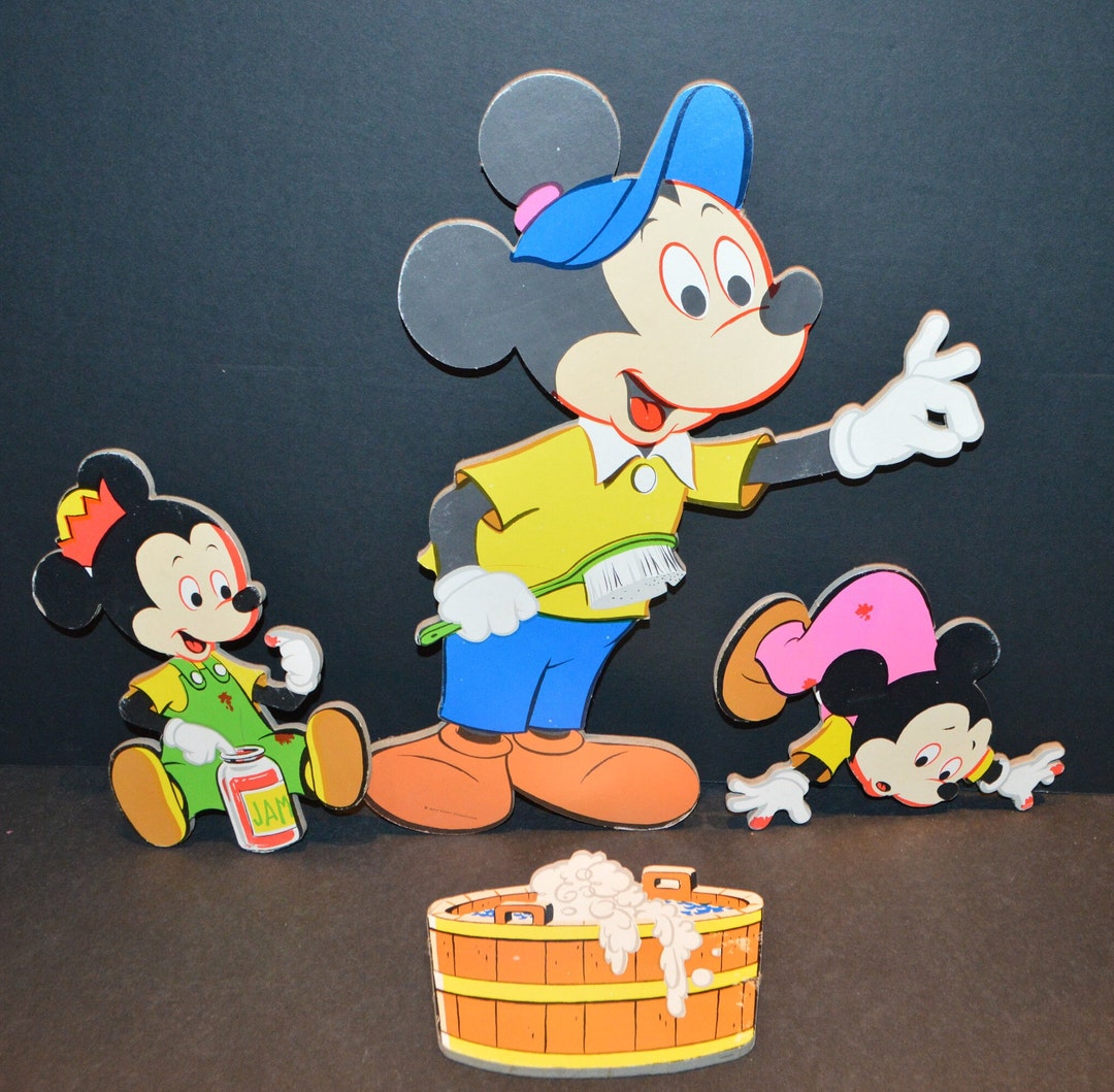 Vintage 4 Piece Disney's Mickey Mouse and Nephews Wall Hanging Nursery ...