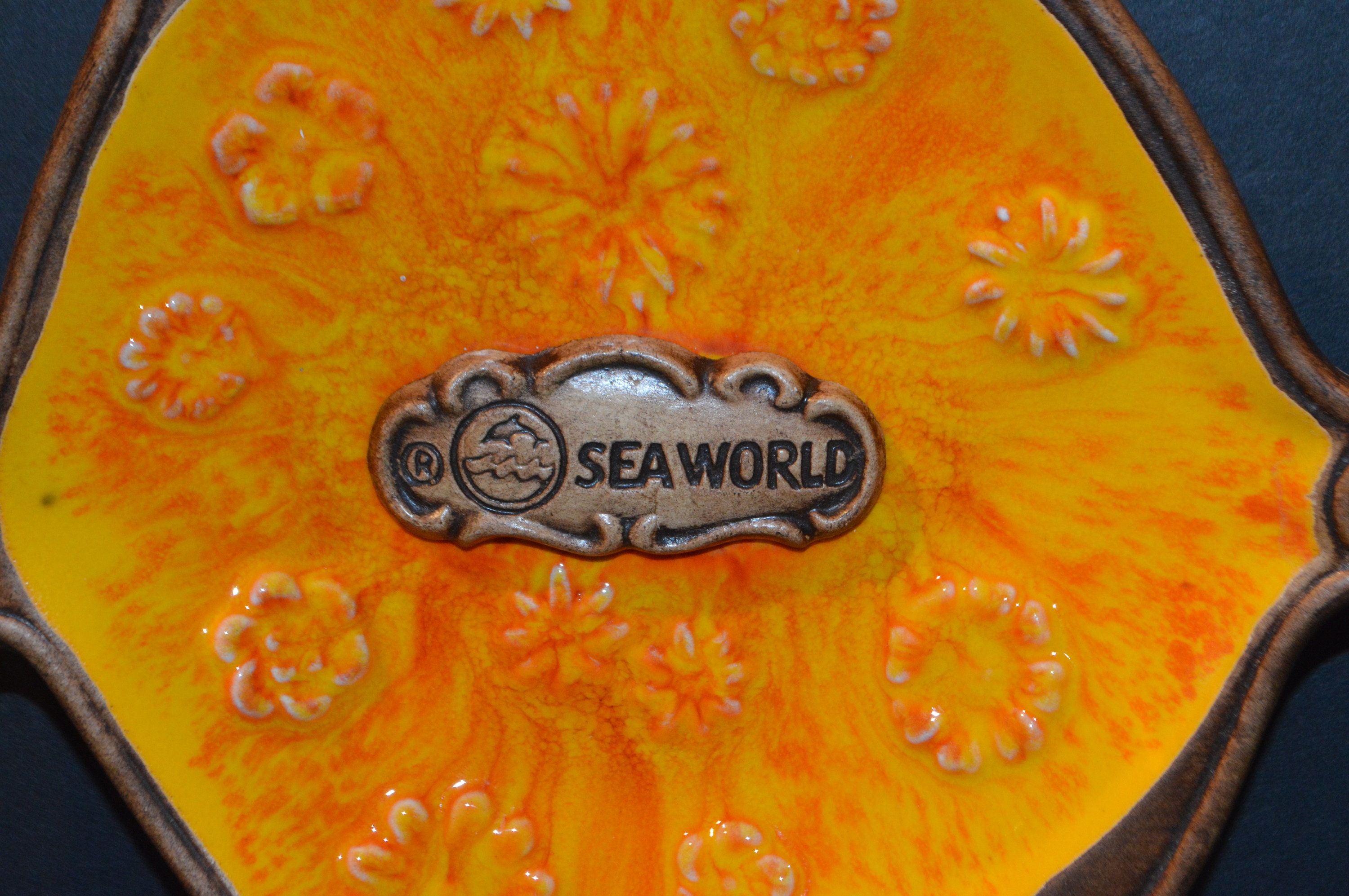 Vintage Treasure Craft Sea World Fish Orange/yellow Trinket Tray-travel ...