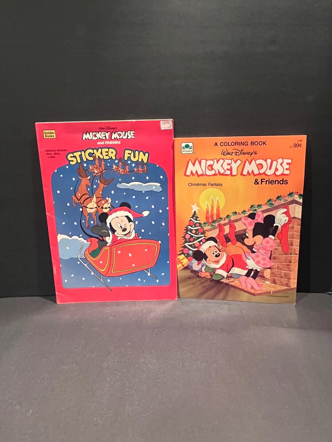 Vintage Mickey Mouse Christmas Sticker and Coloring Books - Etsy