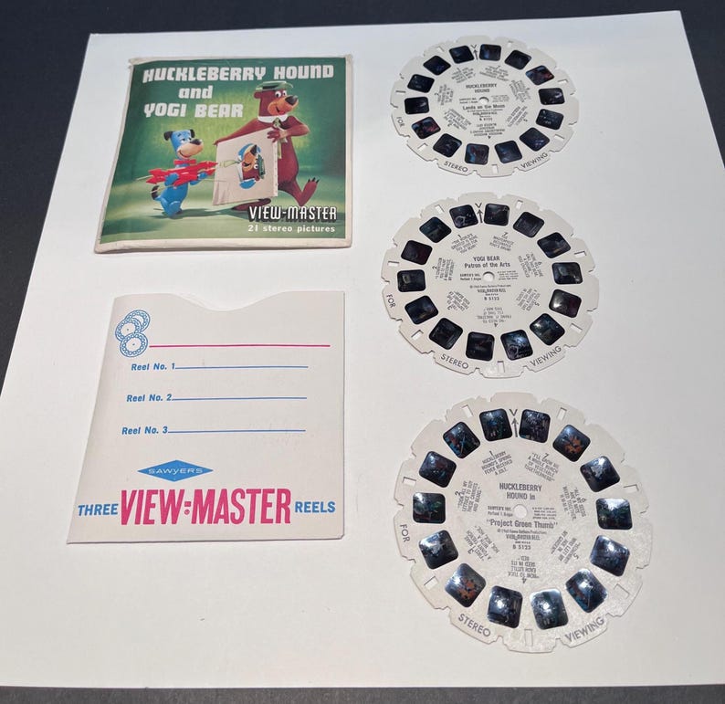 Vintage Hanna Barbera View Master Reels B512 Huckleberry Hound and Yogi ...