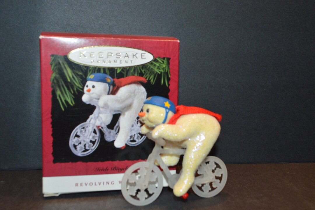 1993 Hallmark Ornament-icicle Bicycle-snowman - Etsy