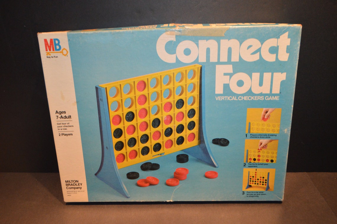 Vintage 1978 Milton Bradley Connect Four Vertical Checkers - Etsy