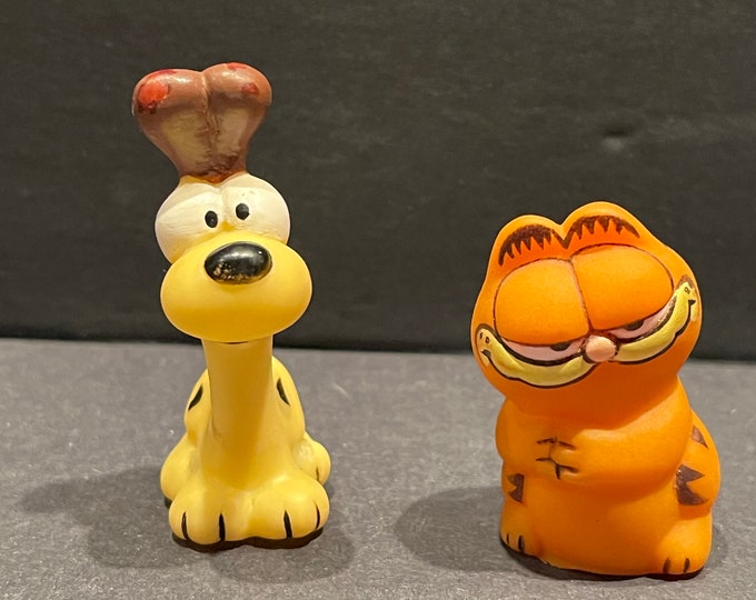 Miniature Soft Plastic-pvc Garfield and Ode Figures - Etsy