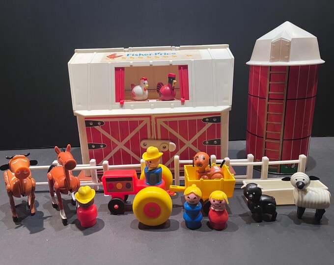 1980's Fisher Price Play Family Farm and Silo-brown Base-set C - Etsy