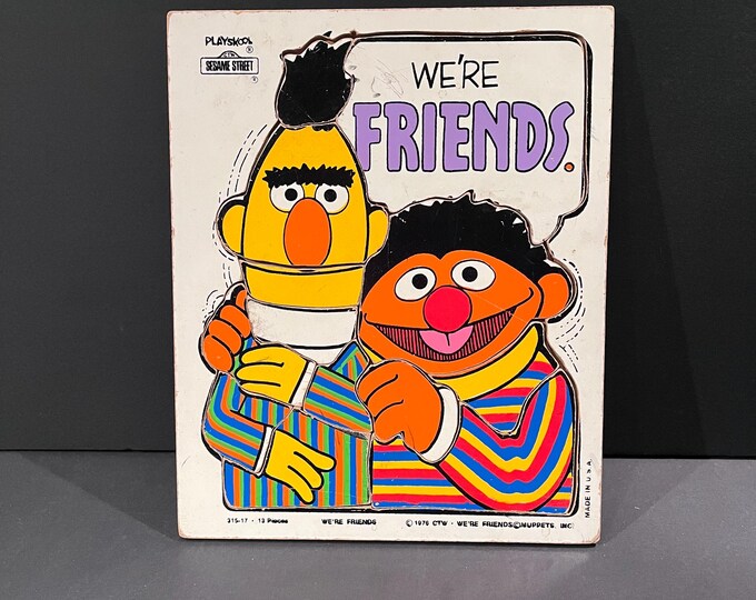 Vintage Playskool Sesame Street Bert and Ernie We're Friends Tray ...