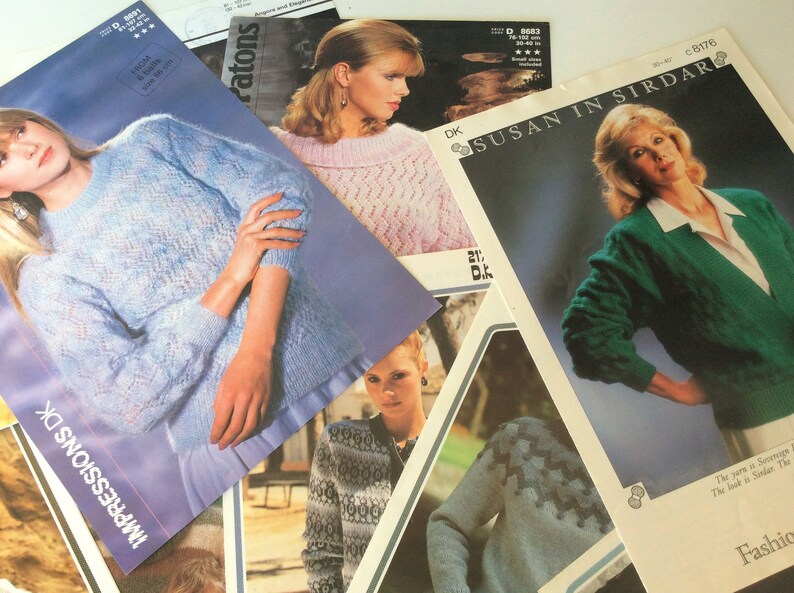 80s Knitting Patterns 21 Retro Jumper Patterns - Etsy