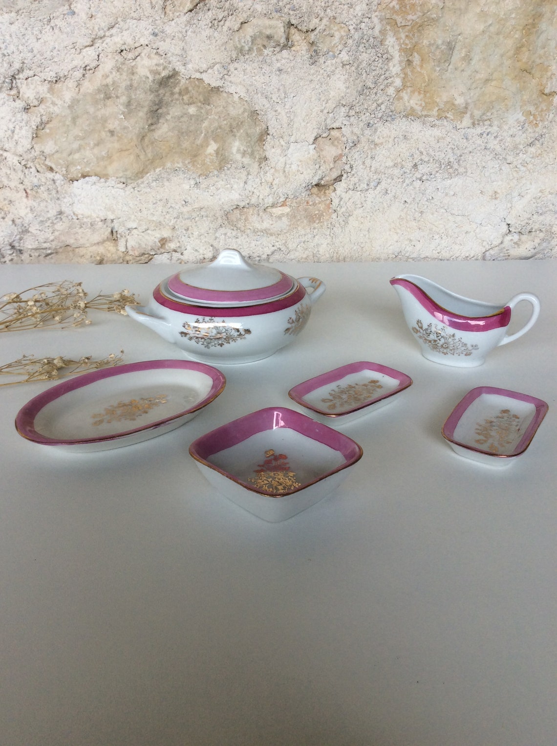 Vintage Porcelain Childrens Play Dinnerware Set - Etsy