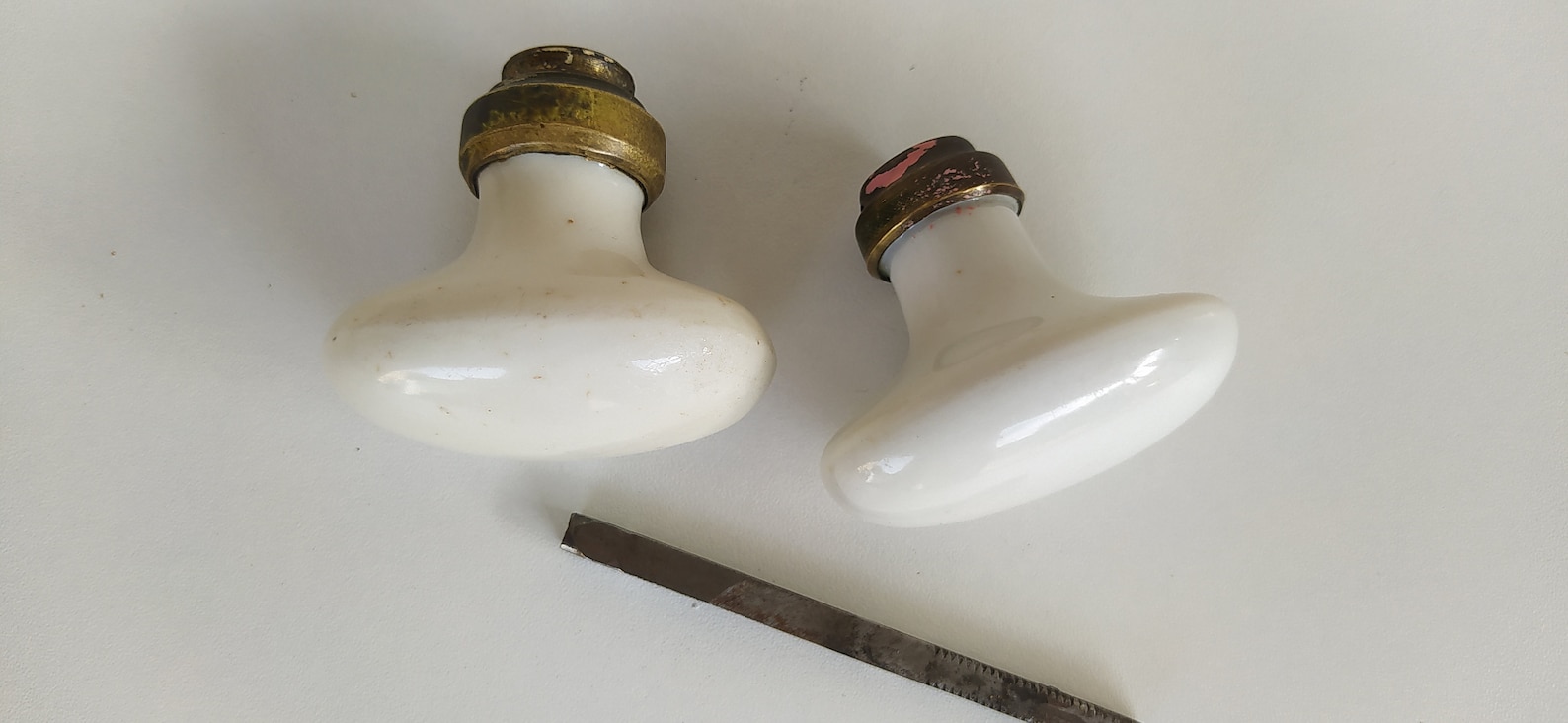 Vintage Porcelain Door Knobs a Pair of White French Door - Etsy
