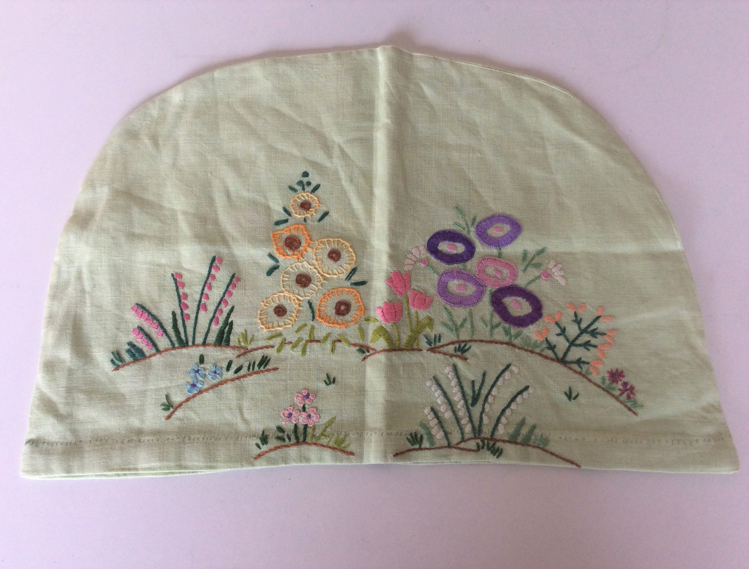 Vintage Hand Embroidered Irish Linen Tea Pot Cosy Cover - Etsy
