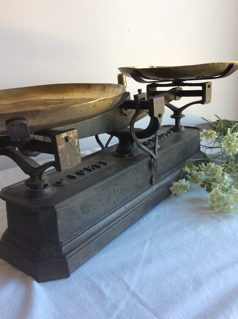 Antique French Scales Large Black Cast Iron Shop Scales - Etsy UK