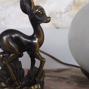 Vintage French Table Lamp, a Marble Base Light With a Fawn Figurine - Etsy